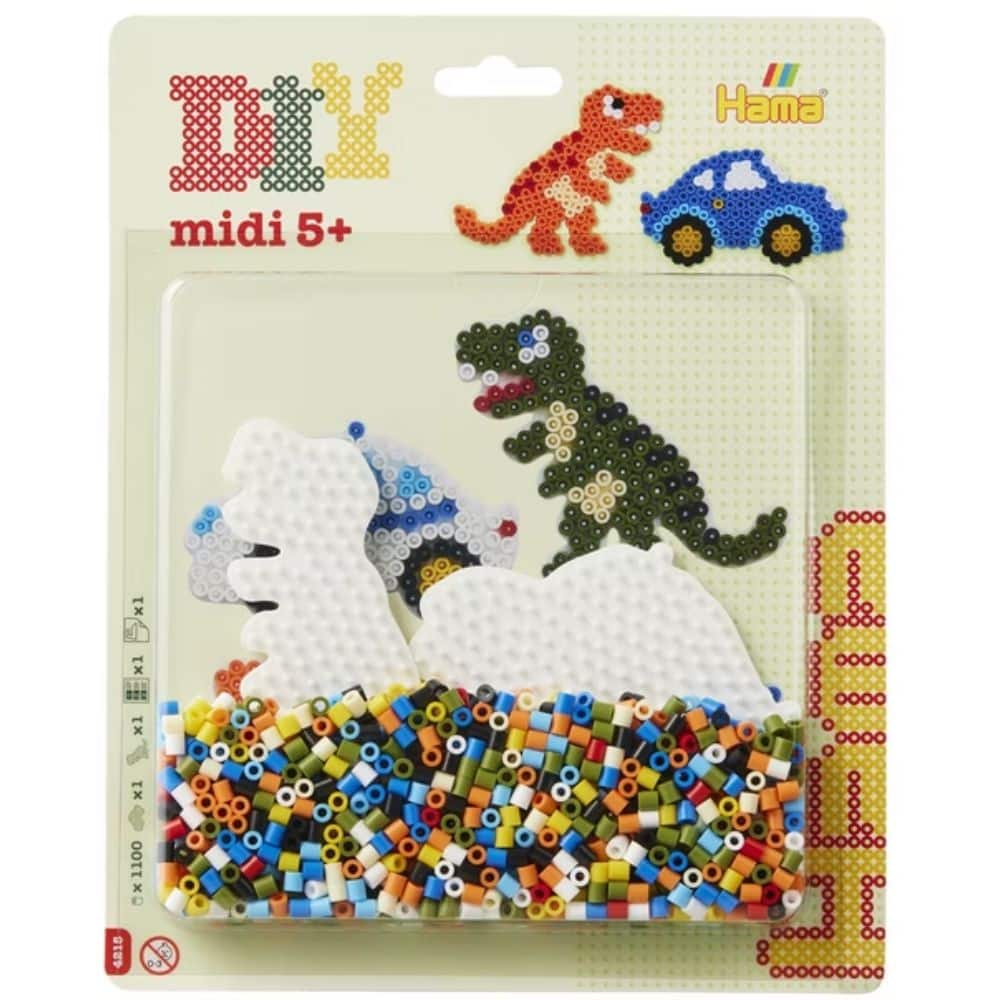 Hama-helmet dinosaurus ja auto 1100 kpl | Muovi ja Lelu